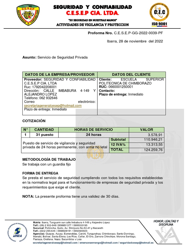 Proforma Nro. C.E.S.E.P-GG-2022-0039-PF - ESP-signed | PDF