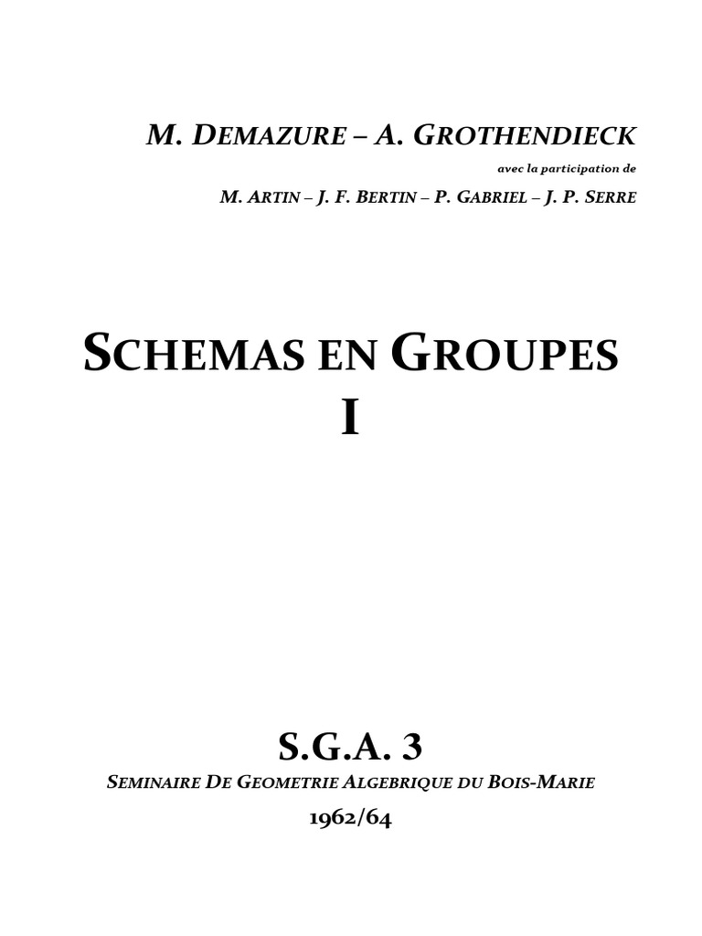 SGA 3 (1962 - 64) - Schémas en Groupes I | PDF