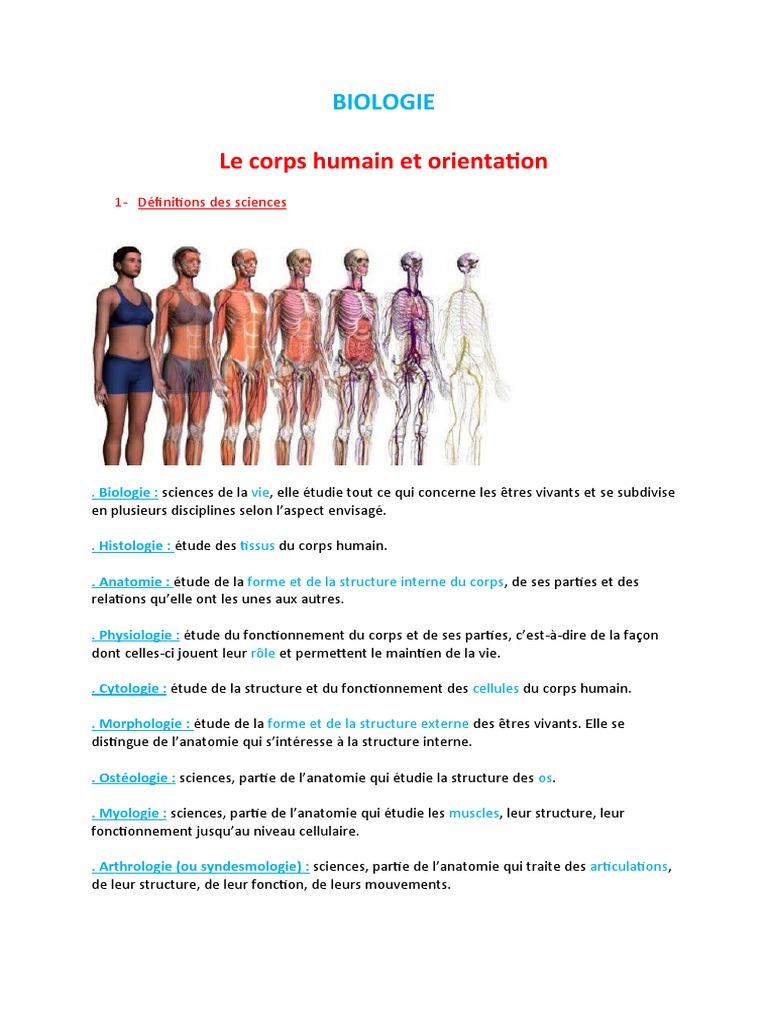 Sciences du Corps Humain et Organisation | PDF | Sciences sociales ...