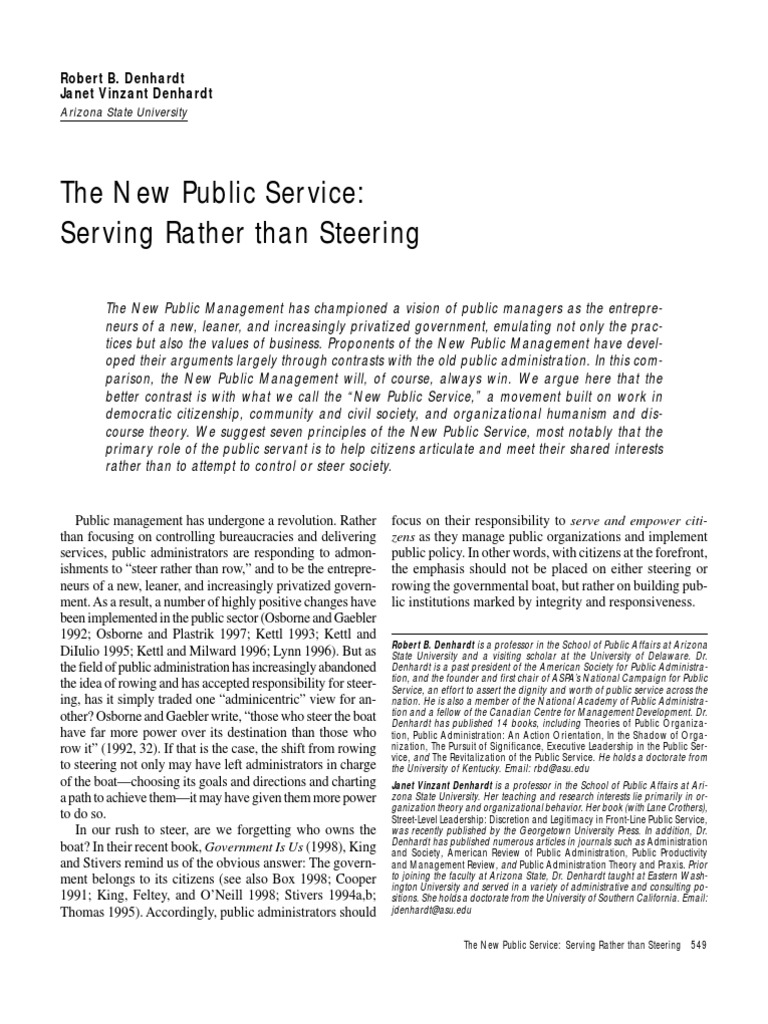 New Public Service: Empowering Citizens | PDF | Public Administration ...