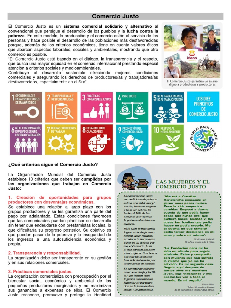 Comercio Justo: Principios y Beneficios | PDF | Comercio justo | Comercio
