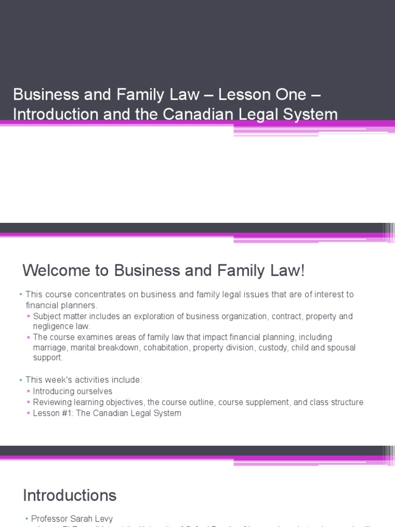 Week 1 - Introduction and The Canadian Legal System | PDF