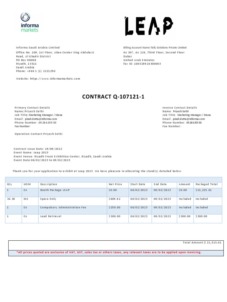 Manual Contract For Priyesh Sethi-V1 | PDF