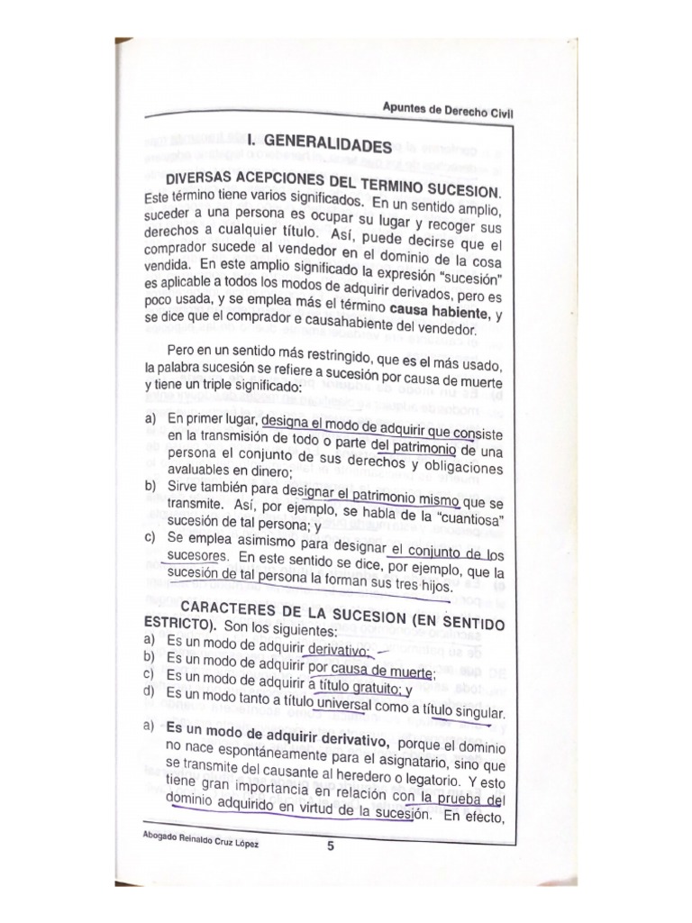 Sucesiones. Parte 1. Reinaldo Cruz Lopez | PDF