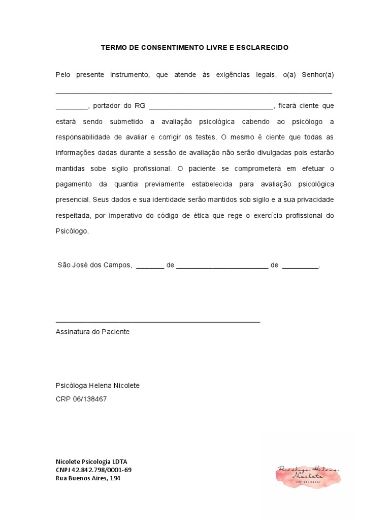 Termo de Consentimento | PDF