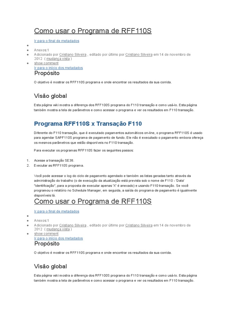 Como Usar o Programa de RFF110S | PDF | Wiki | Informática