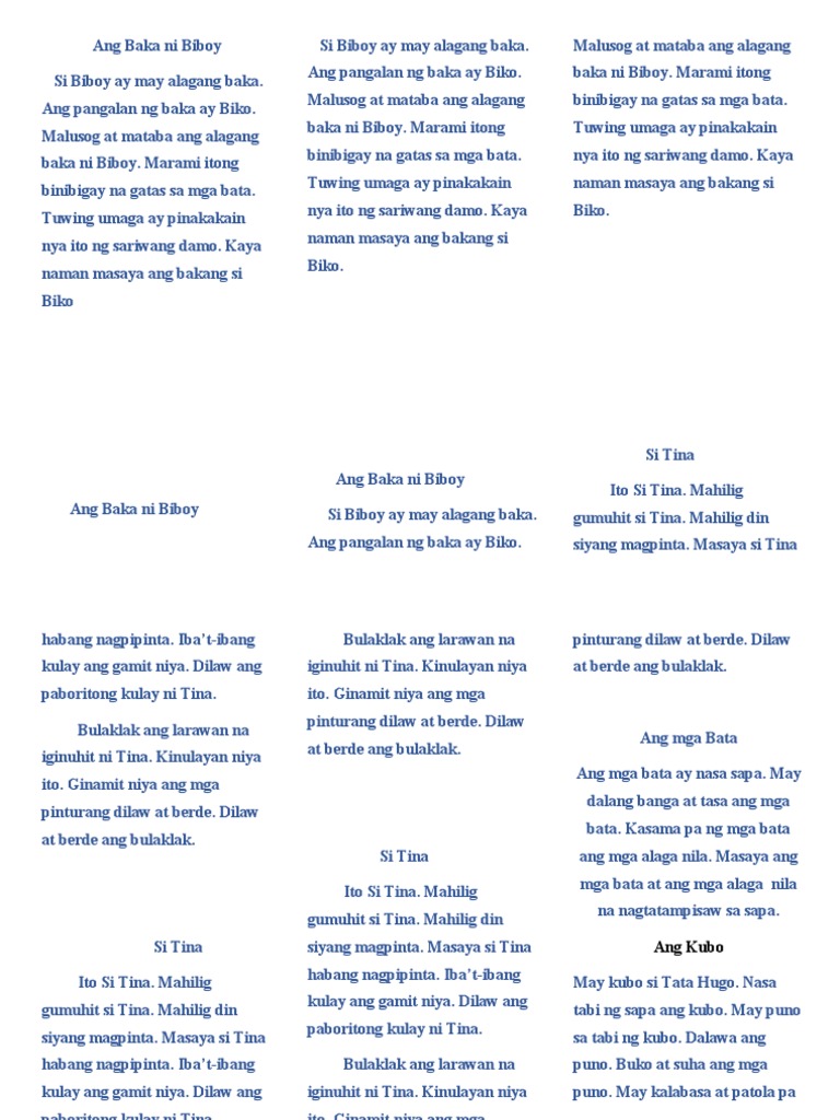 Ang Baka Ni Biboy-Grade 1 | PDF