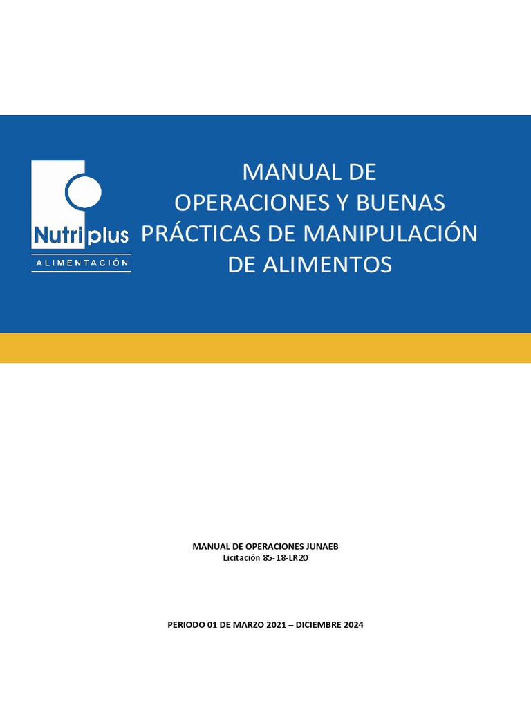 Manual de Operaciones Junaeb | Descargar gratis PDF | Alimentos ...
