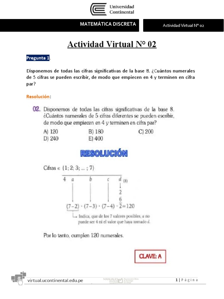 Actividad Virtual 2 - Matemática Discreta | PDF