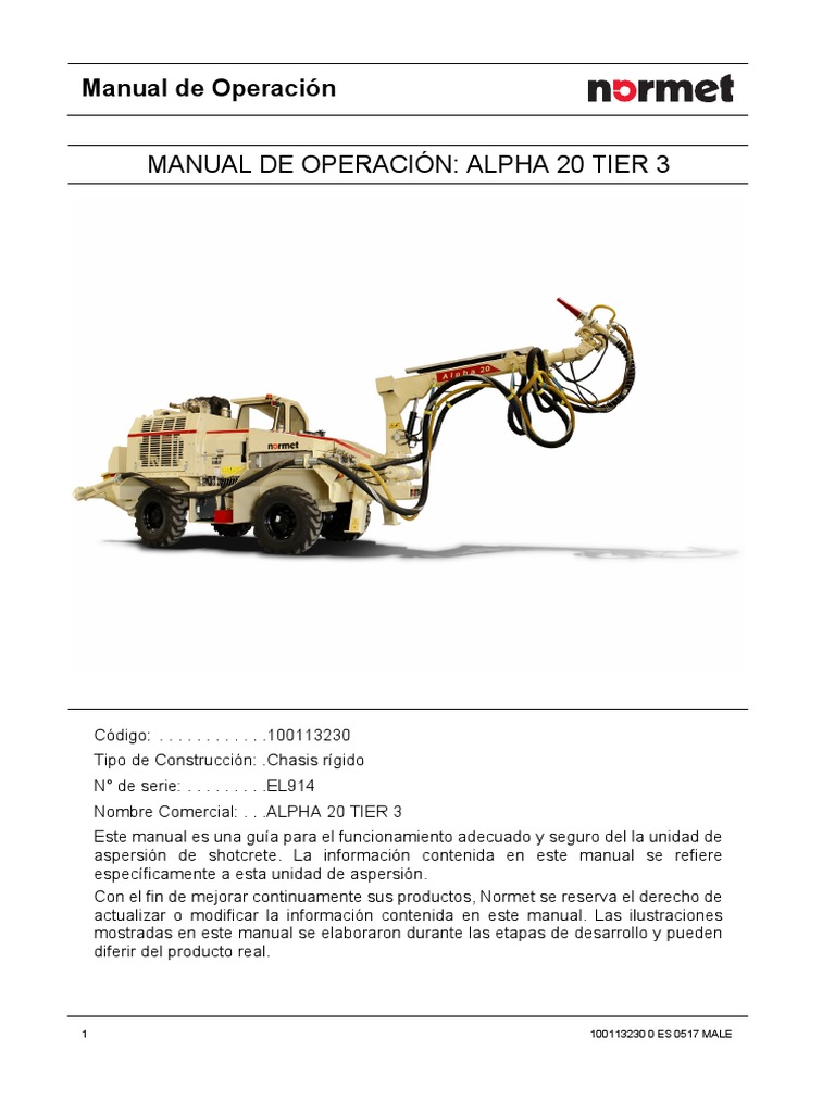 Manual de Uso y Partes Alpha 20 | PDF | Bomba | Neumático