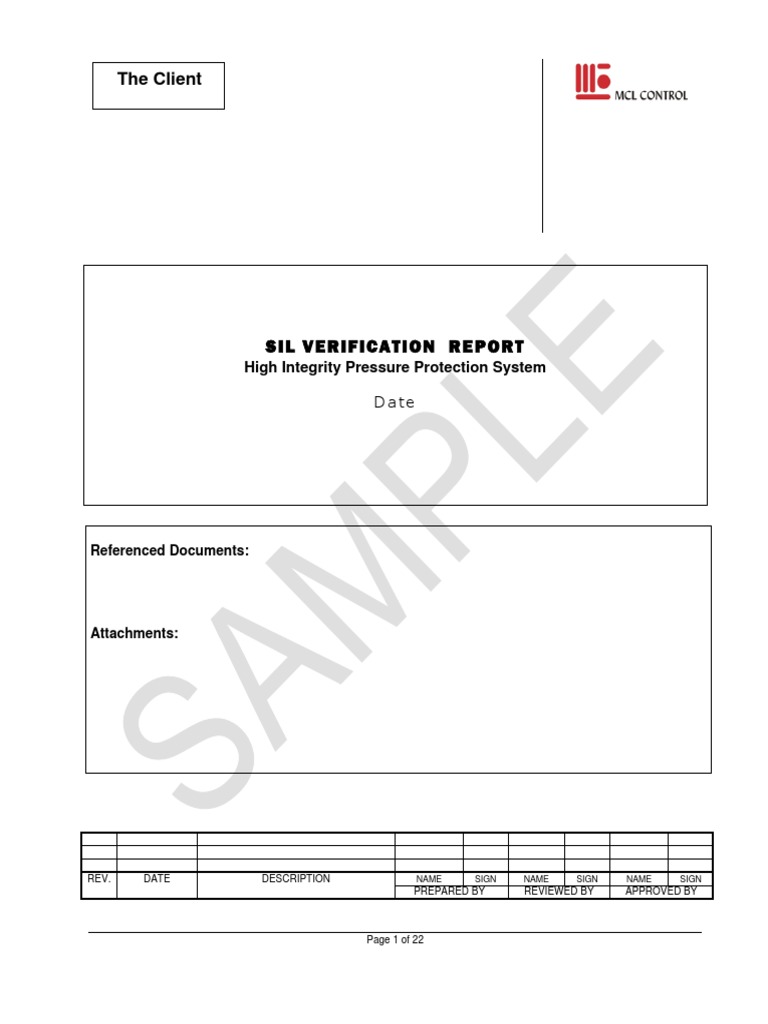Sub-Sea Hipps Sil Verification Report Sample | Download Free PDF | Systems Engineering | Systems ...