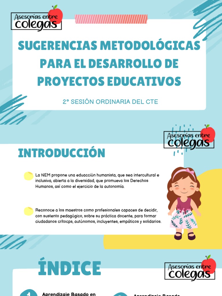 SUGERENCIAS METODOLÓGICAS PARA EL DESARROLLO DE PROYECTOS EDUCATIVOS | PDF | Aprendizaje ...