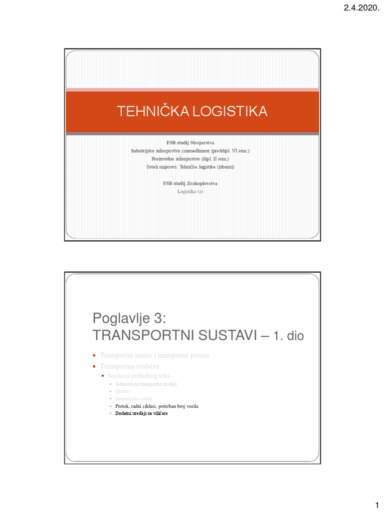 TRANSPORTNI SUSTAVI - 1 2020 - Dio2 | PDF