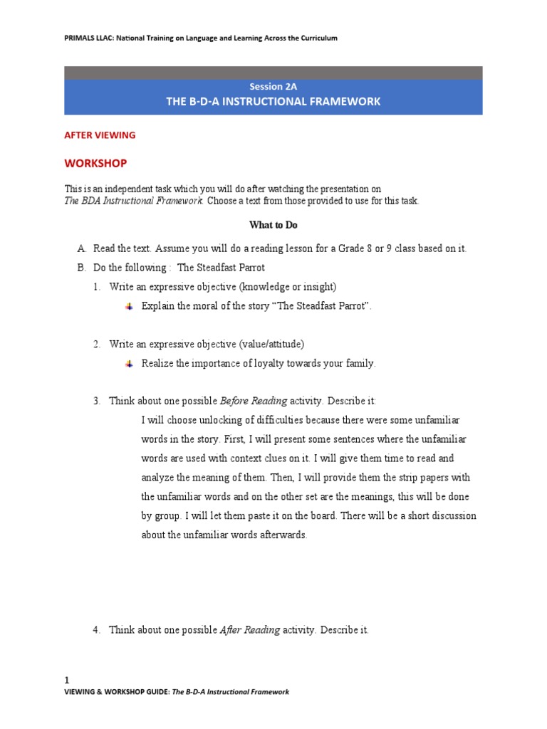 PRIMALS LLAC Session 2A-JOANNALZ D. BACALANOS | PDF