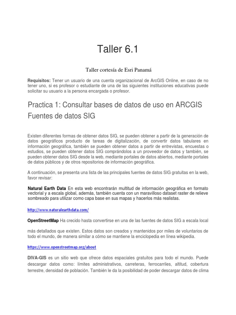 Taller2 6 1 Arcgis Pract1 | PDF | Sistema de información geográfica | Ventana (informática)