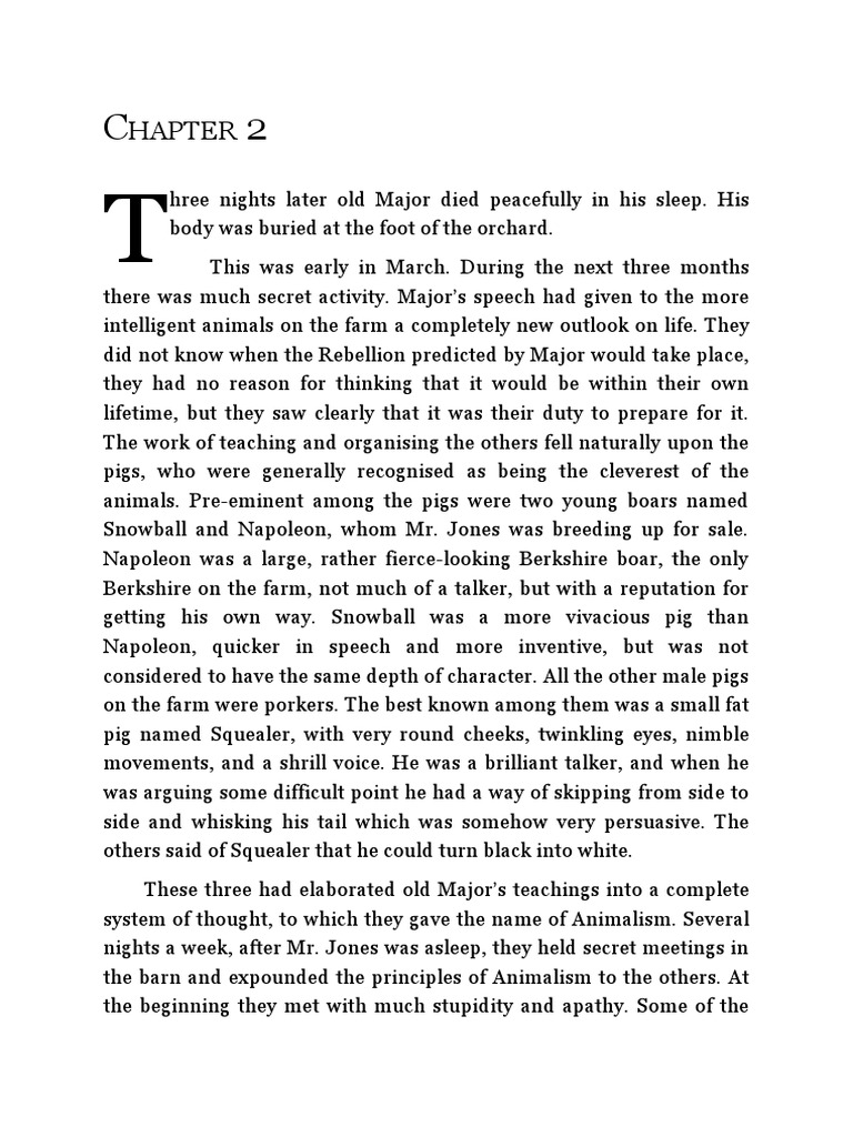 Summary of Animal Farm Chapter 2 | PDF