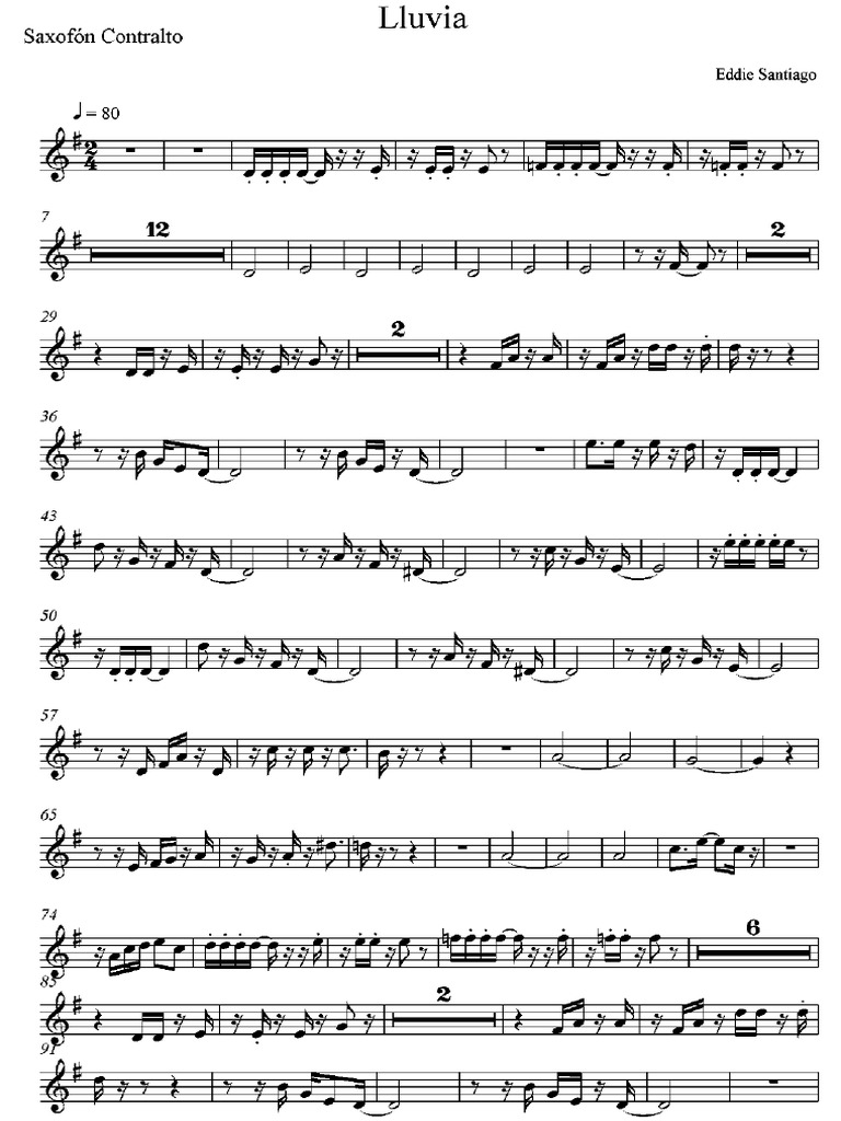 Jerry Rivera - LLuvia - Saxofón Alto y Tenor | PDF