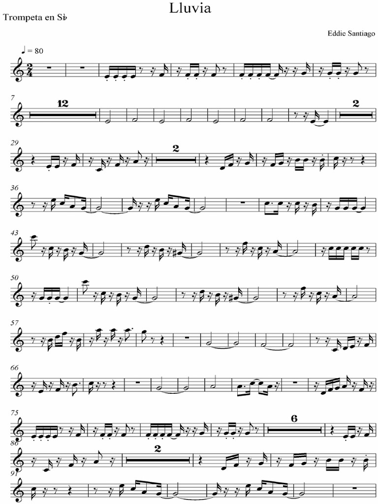 Jerry Rivera - LLuvia - Trompeta | PDF