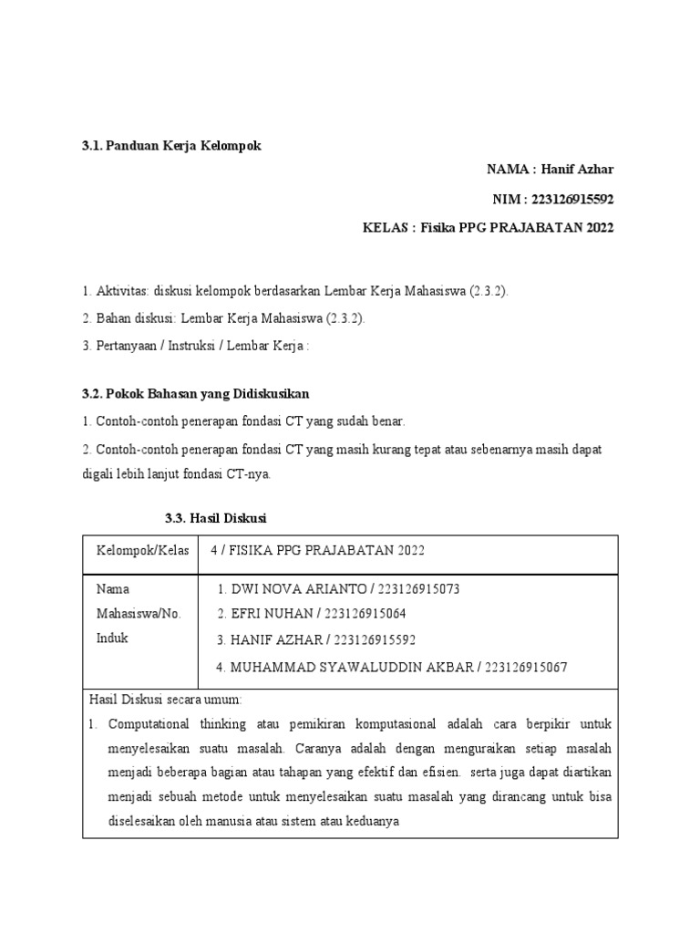 Tugas 3 Ruang Kolaborasi | PDF | Karier & Perkembangan