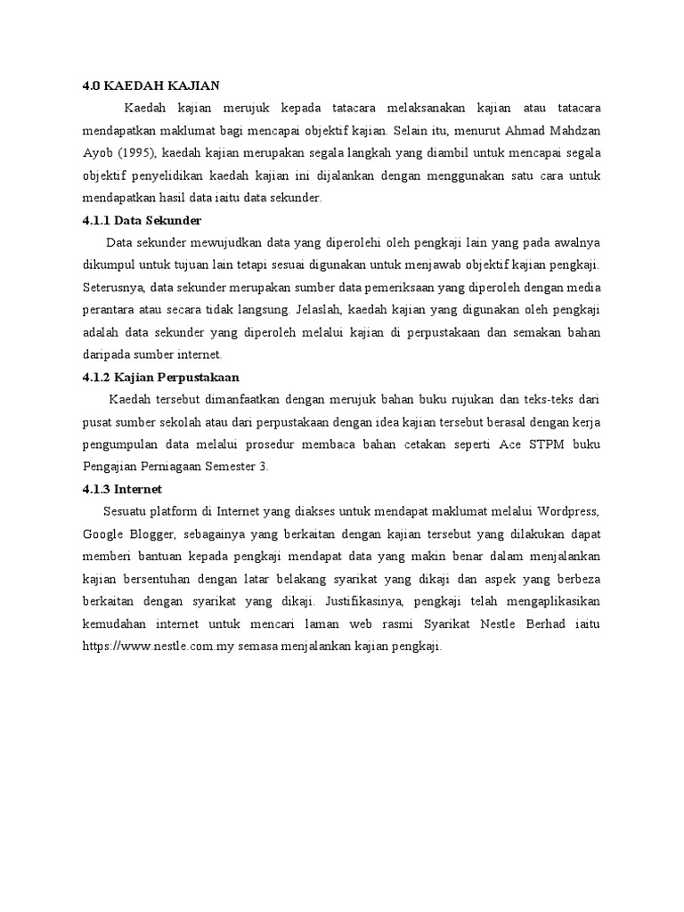 4.0 Kaedah Kajian | PDF
