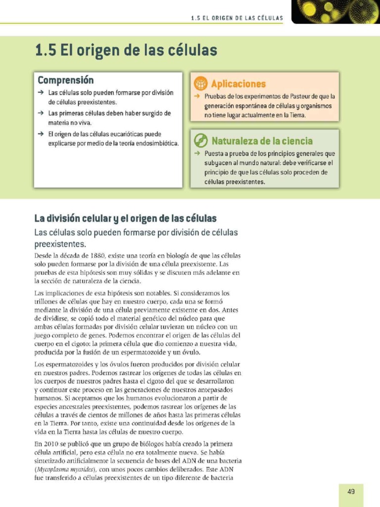Biología Ib-Andrew Allott - Origen de Las Células - Compressed | PDF