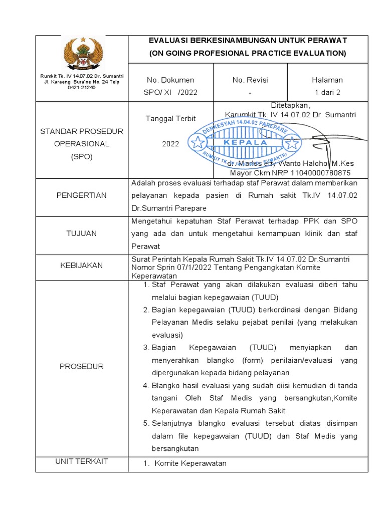 Spo Oppe Perawat | PDF