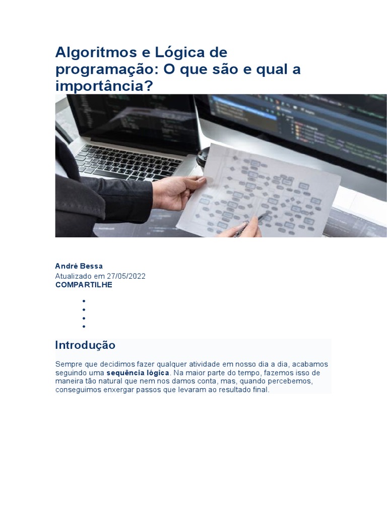 Algoritmos e Lógica de Programação Portifolio | PDF