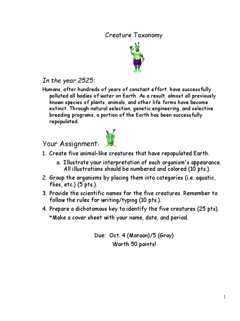 Creature Taxonomy Project | PDF