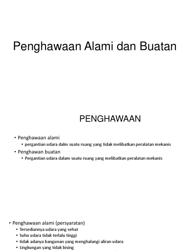 Pertemuan 10 - Penghawaan Alami Dan Buatan | PDF