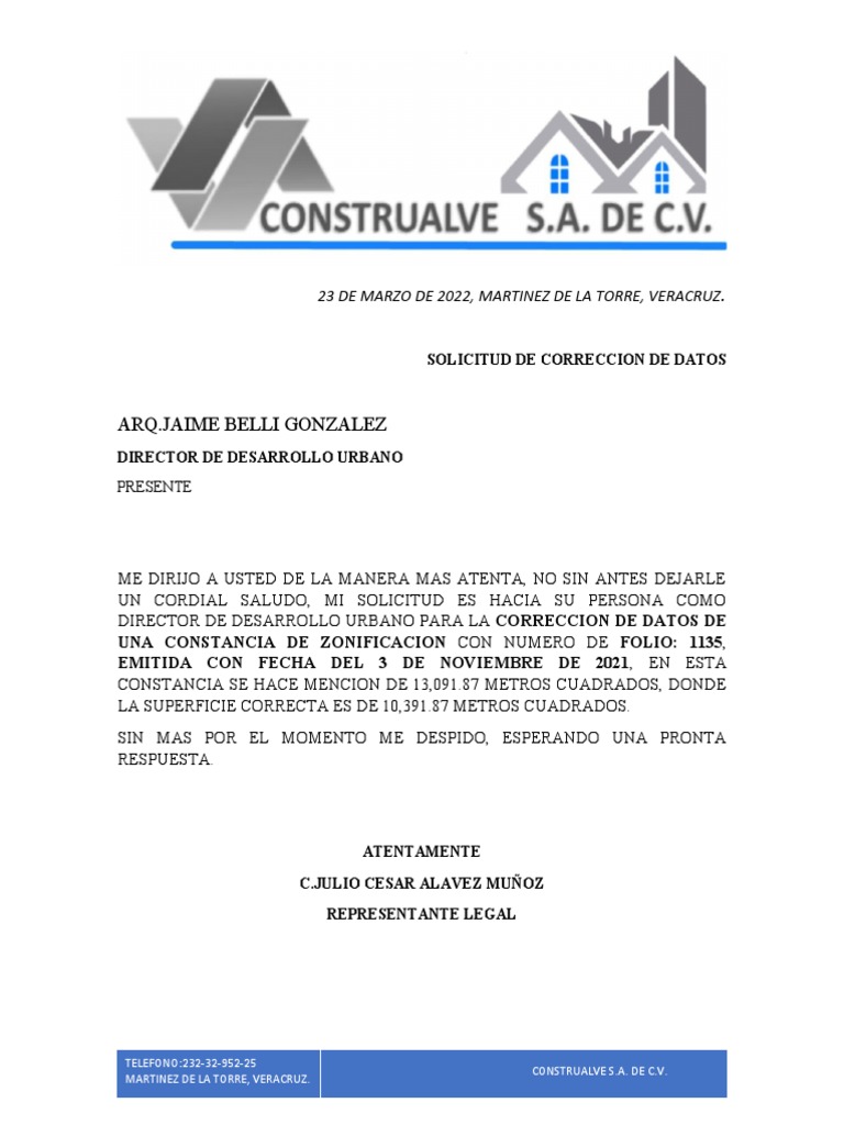 Solicitud de Correccion de Datos | PDF Solicitud de Correccion de Datos | PDF