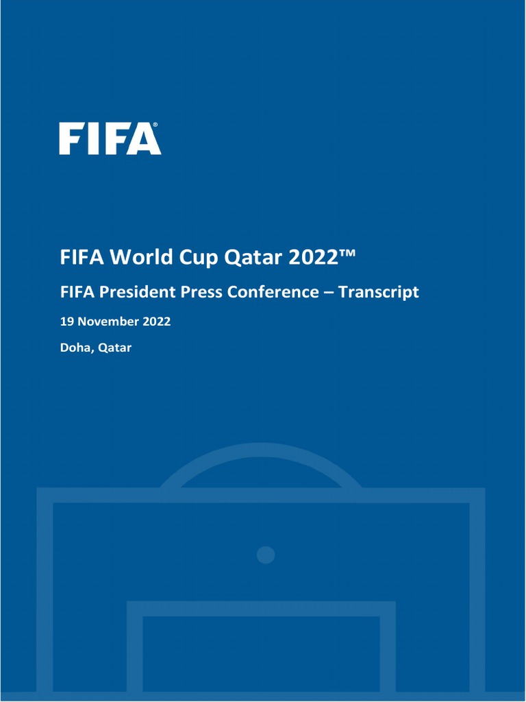 FIFA President Press Conference - Transcript | PDF | Qatar ...