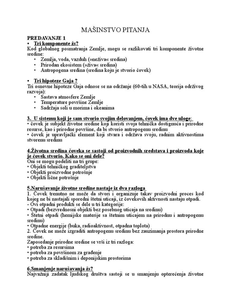 Masinstvo Pitanja | PDF