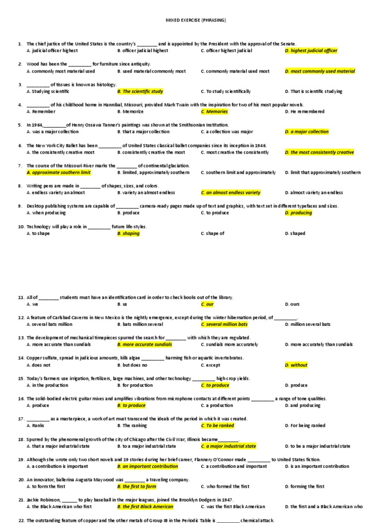 Chapter 7 - Phrasing 2 - Answer | PDF