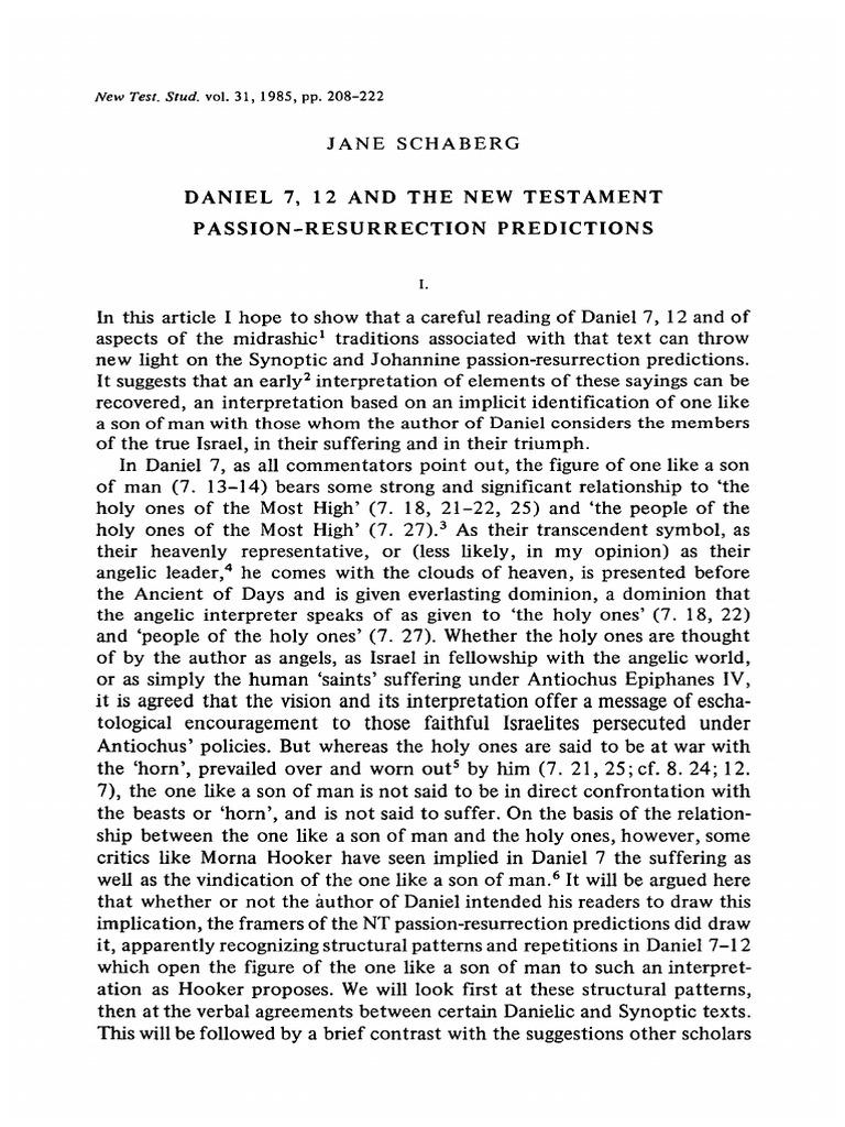 Daniel 7 12 And The New Testament Passion Resurrection Predictions