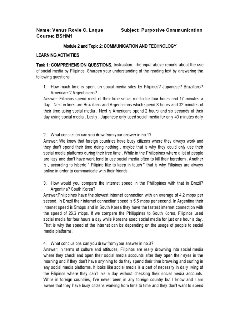 Module 2 and Topic 2 | PDF | Communication