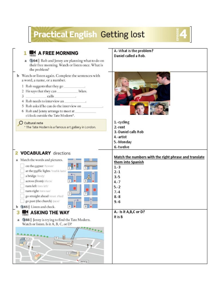 Chapter 4 Practical English Getting Lost 2 | PDF