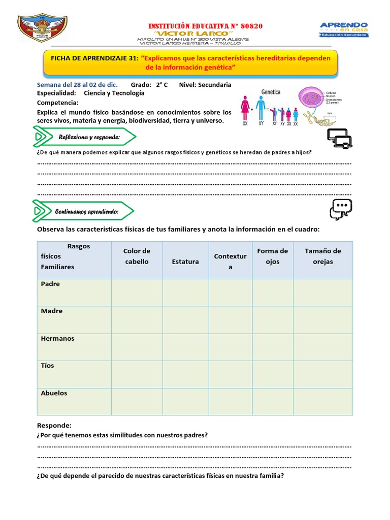 Ficha de Aprendizaje #31-2° | PDF