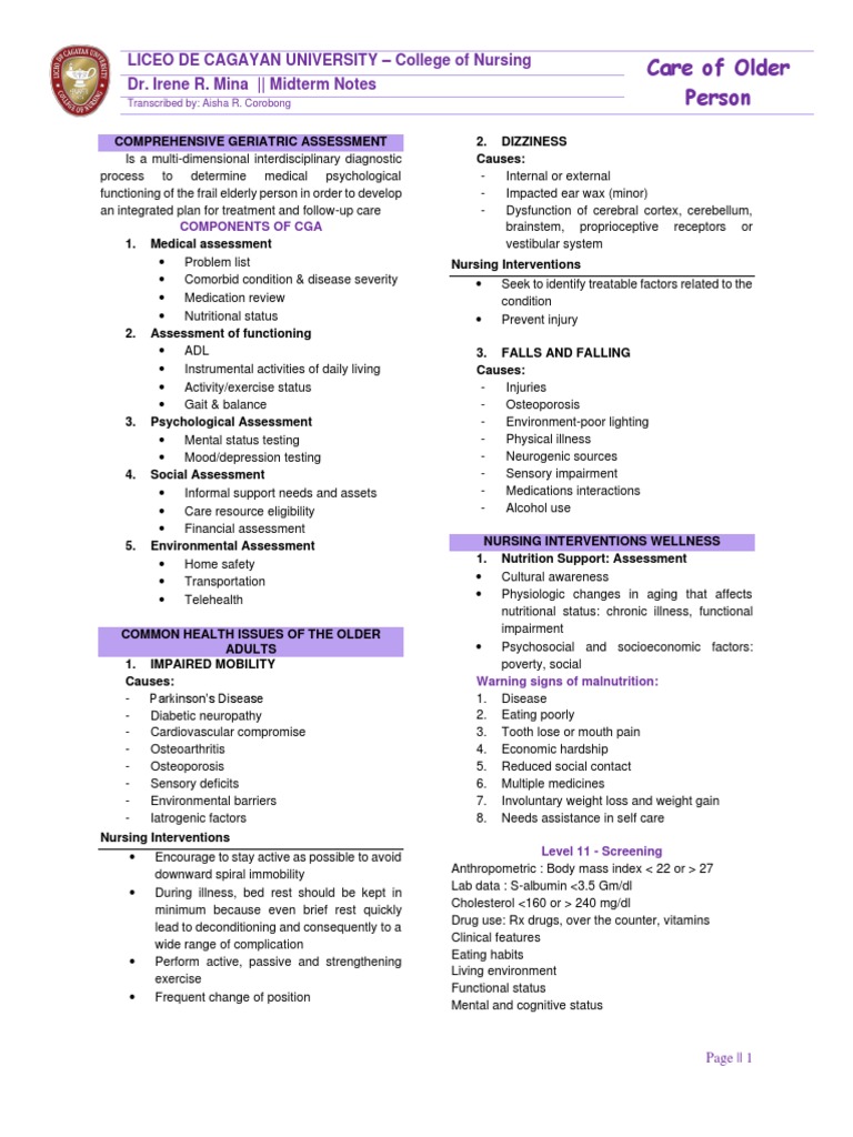 NCM 114 Midterm Trans | PDF | Caregiver | Breathing