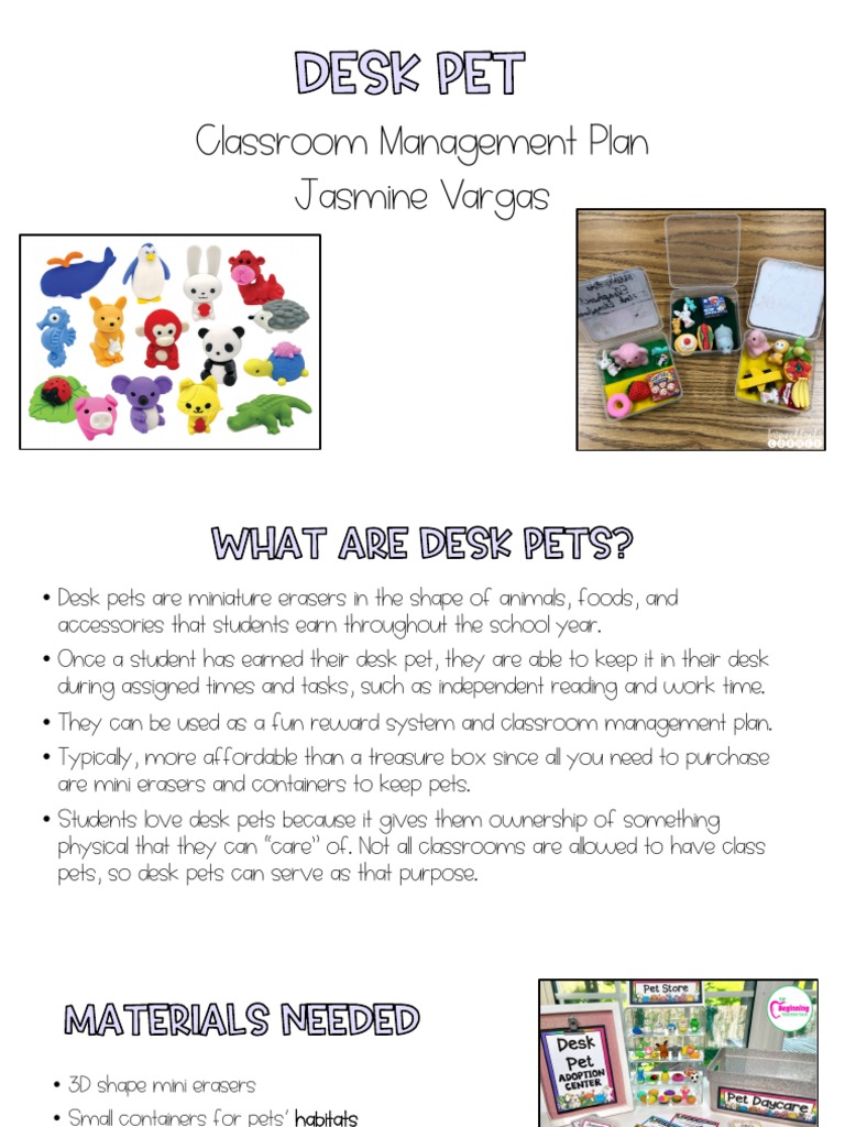 Jasmine Vargas Desk Pet Classroom Management | PDF | Classroom | Teachers