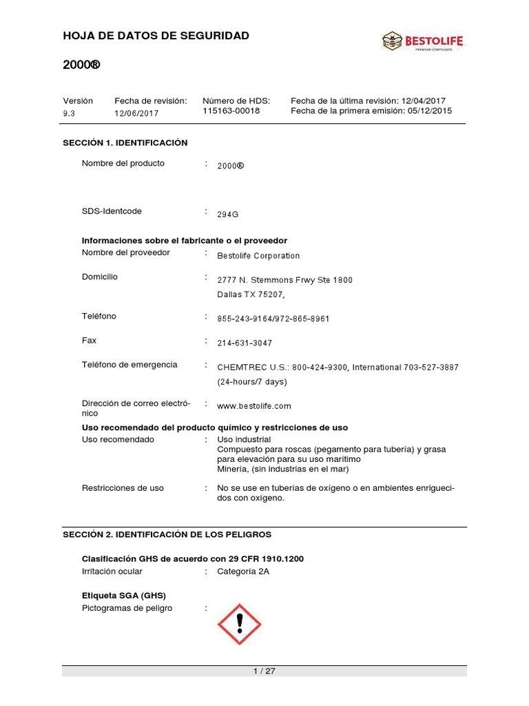 Bestolife 2000 | PDF | Química | Ciencias fisicas