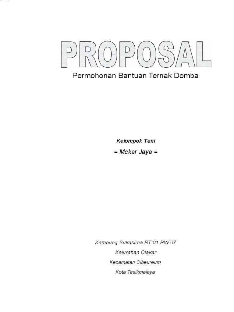 Proposal Domba Bapak | PDF