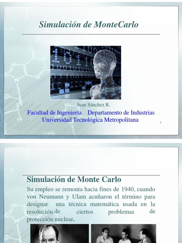 Simulación de MonteCarlo 1 - 2022 - UTEM | PDF | Simulación | Método Monte Carlo
