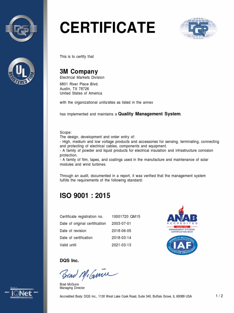 Certificado Iso 9001-2015 - 3m | PDF