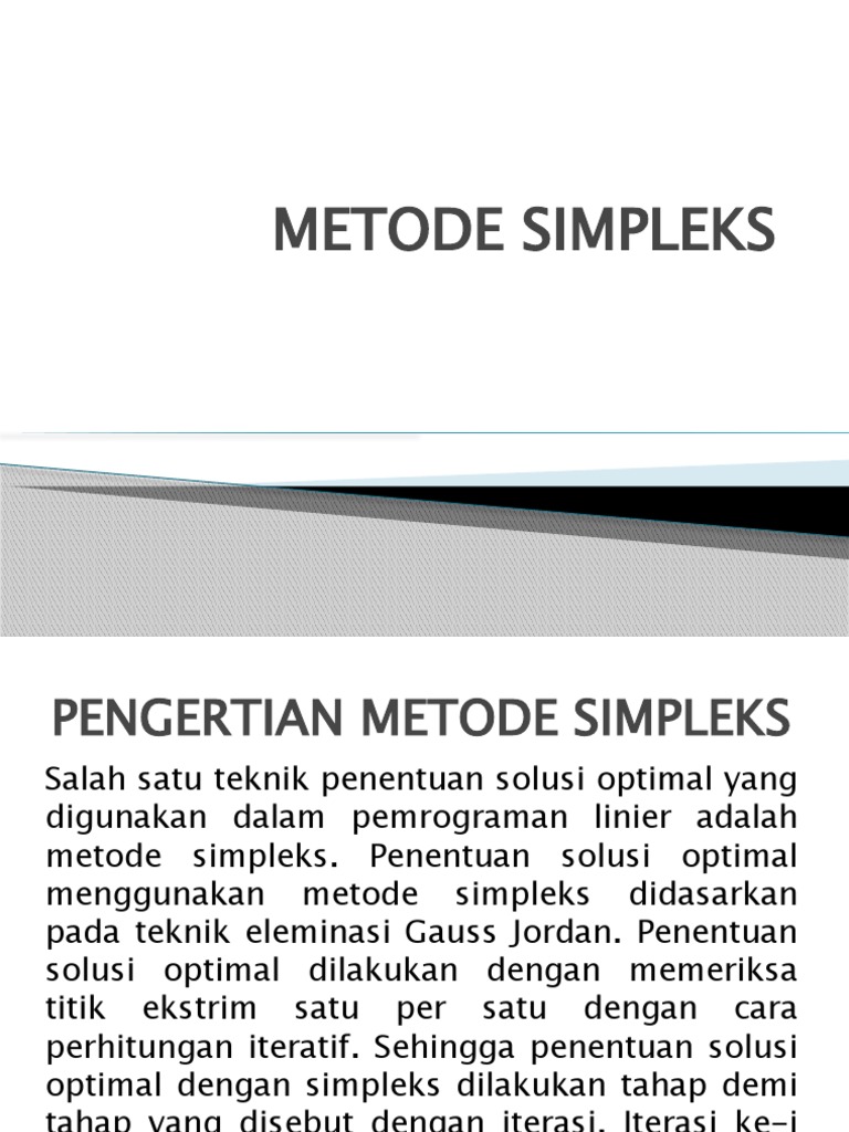 Metode Simpleks | PDF