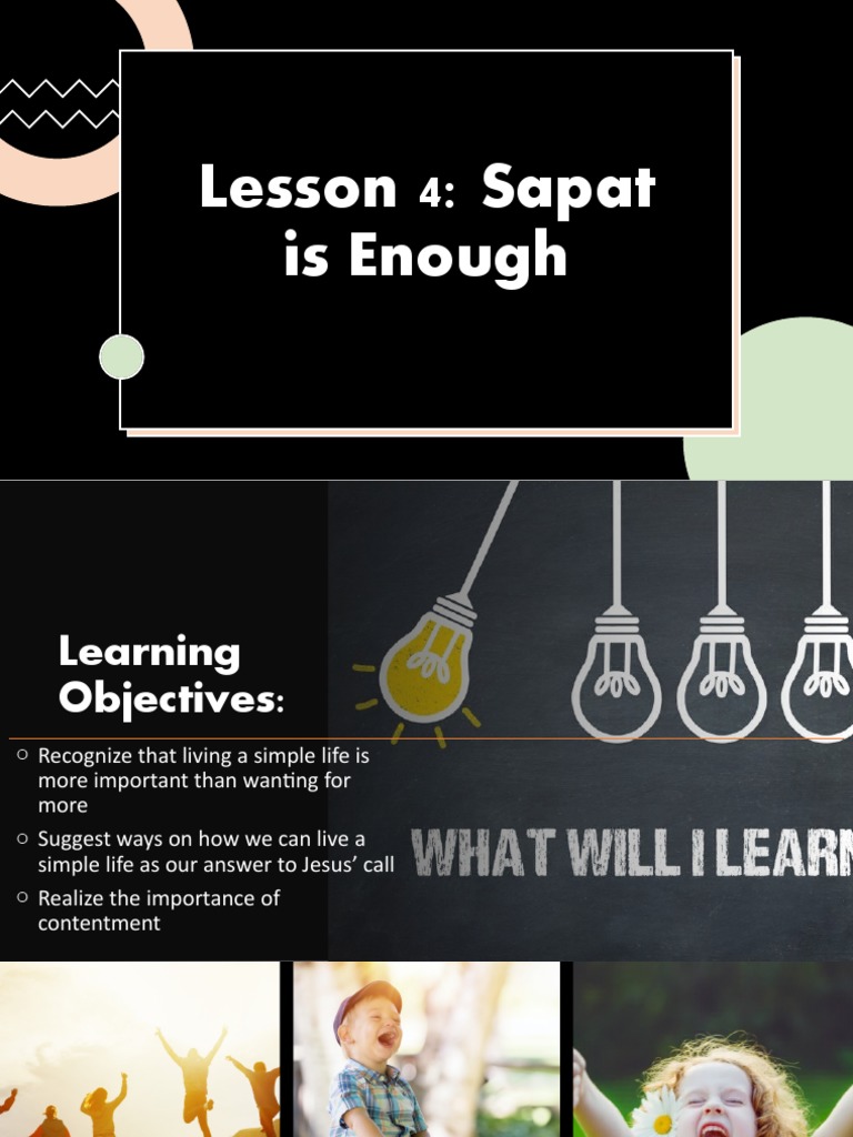 Lesson 4 - Sapat Is Enough | PDF