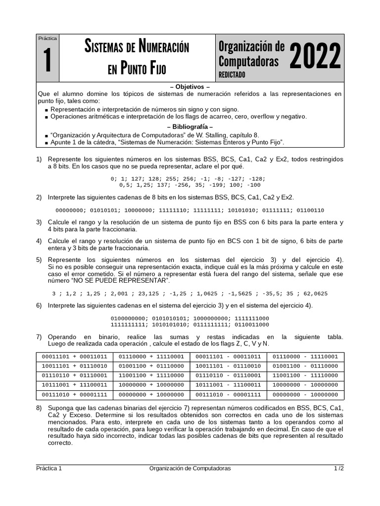 Practica 1 Redictado | PDF | Decimal codificado en binario | Poco