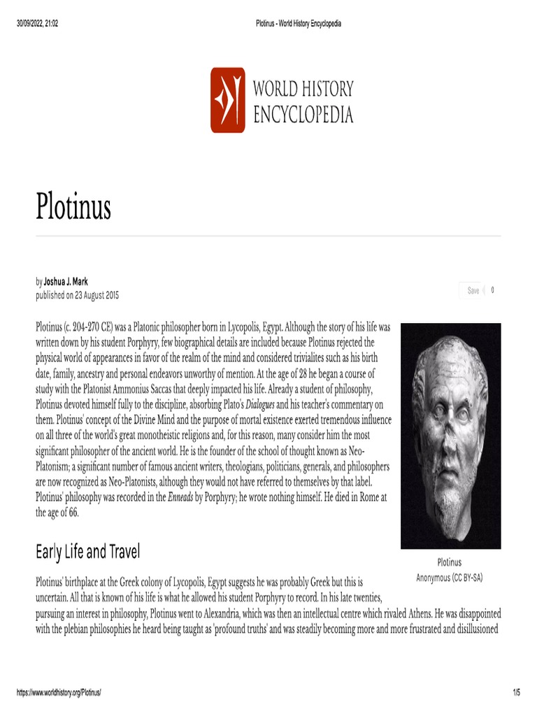 Plotinus - World History Encyclopedia | PDF