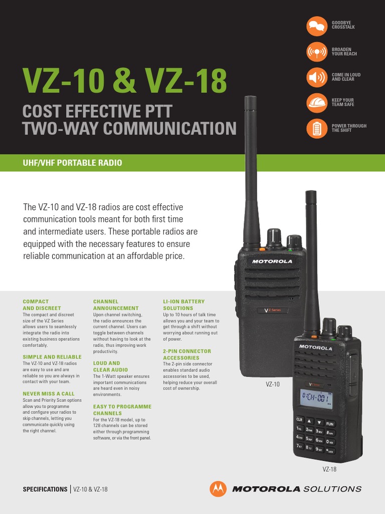 vz10 vz18 Datasheet Eng | PDF | Antenna (Radio) | Very High Frequency