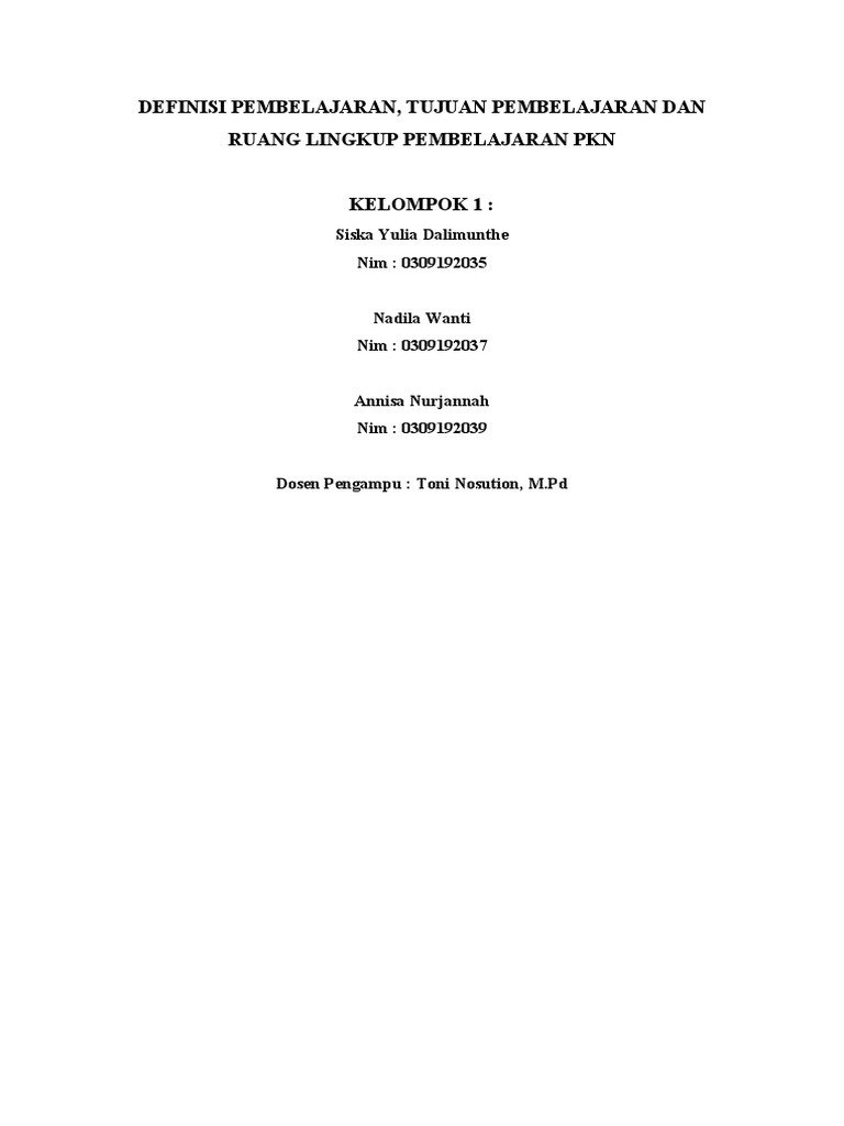 Revisi Kel.1 Pembelajaran PKN | PDF