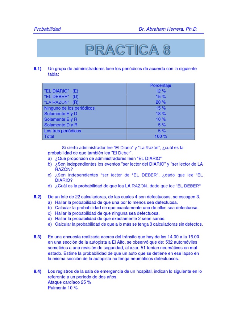 Practica 8 | PDF | Auditoría financiera | Probabilidad